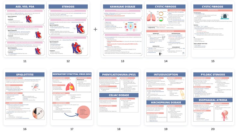Pediatrics Bundle | Nursing Notes | 30 Pages - Etsy