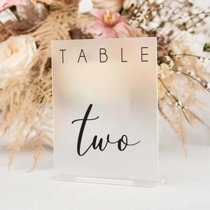 Personalized Frosted Table Number, Custom Reserved Table Sign ...