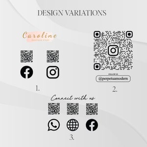 Instagram Facebook Zelle Venmo Cashapp QR Code Sign, Custom Business ...
