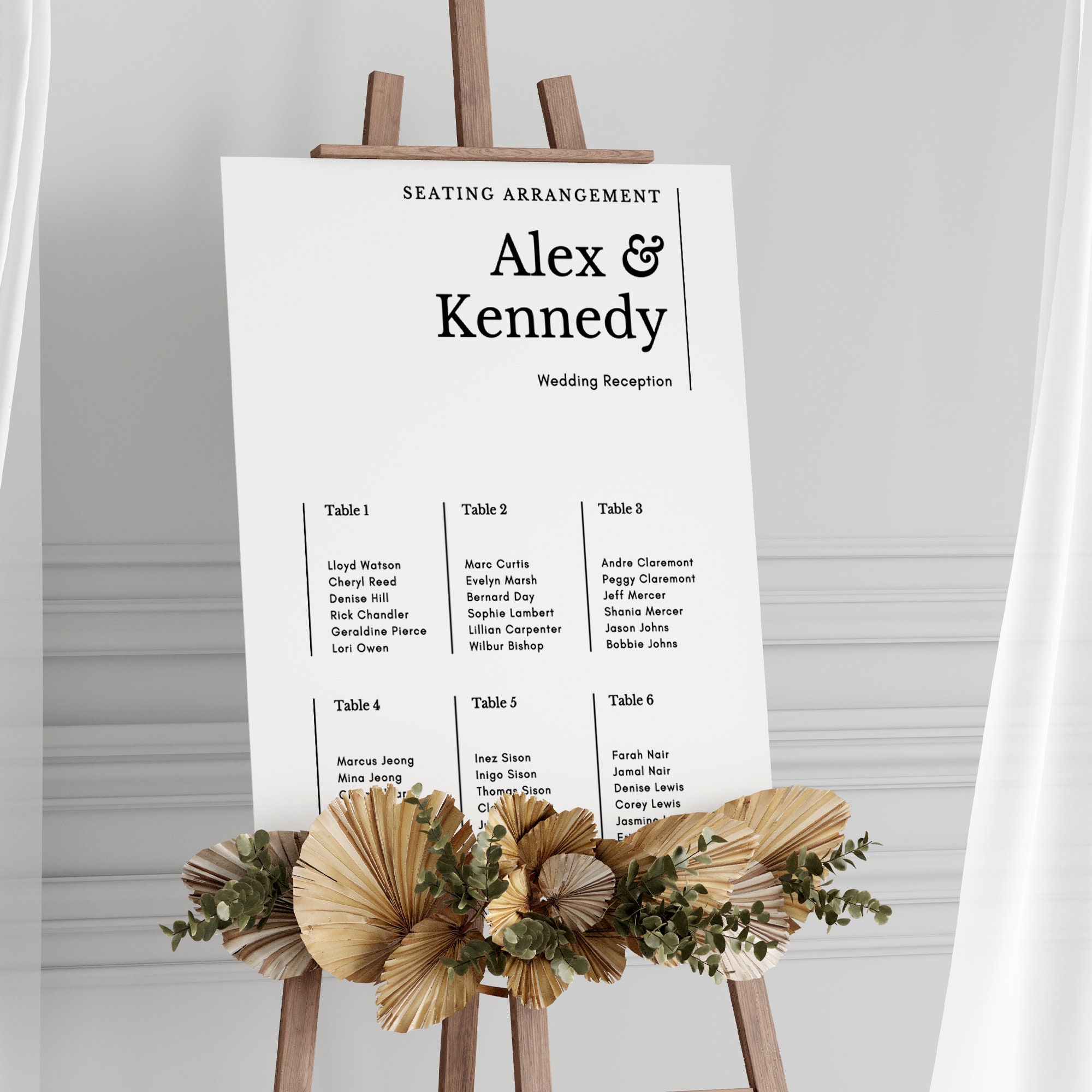 Personalized Acrylic Wedding Seating Chart Sign, Custom Table Planner ...