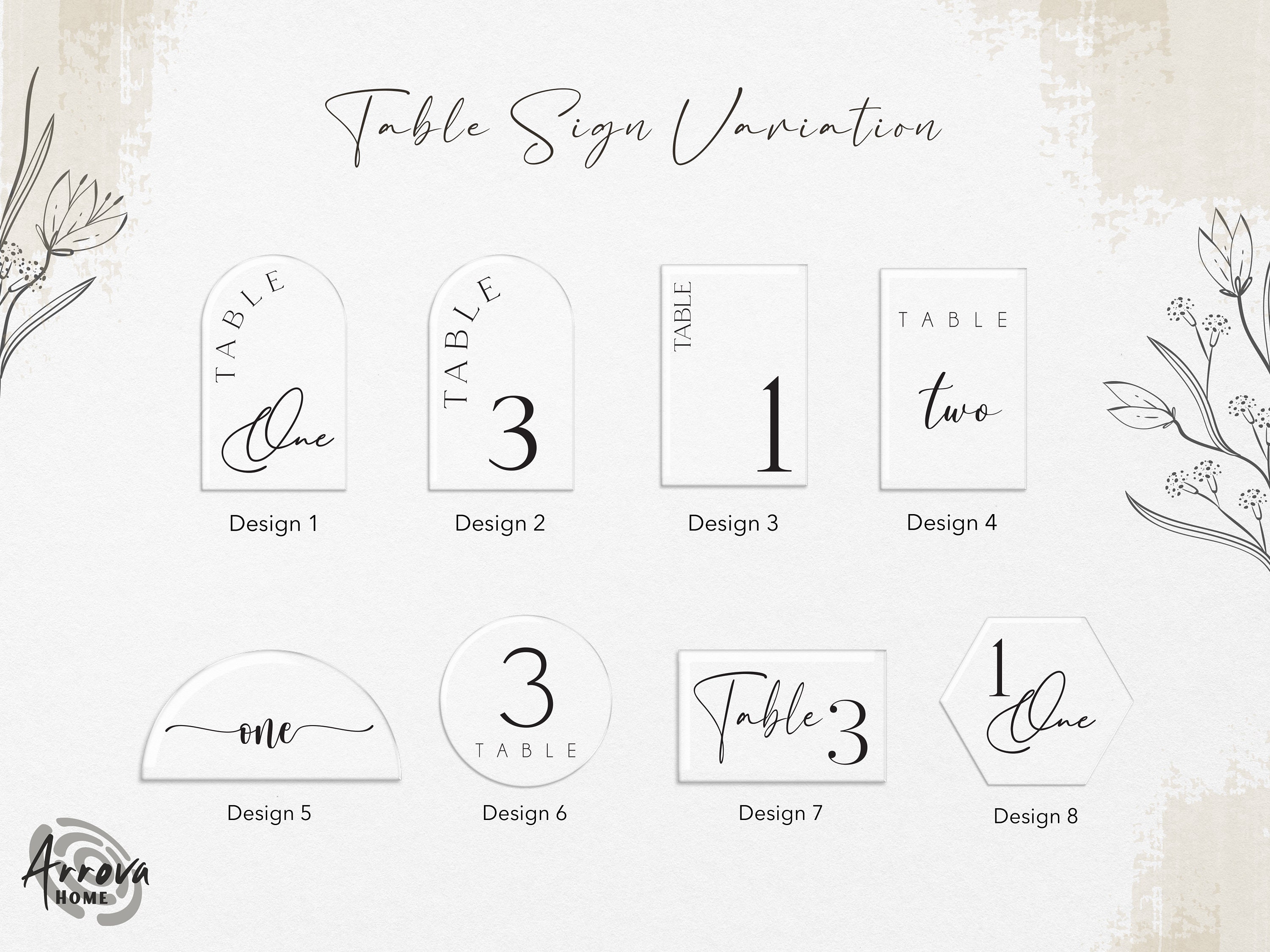 Editable Modern Table Number, Personalized Wedding Table Number, Custom ...