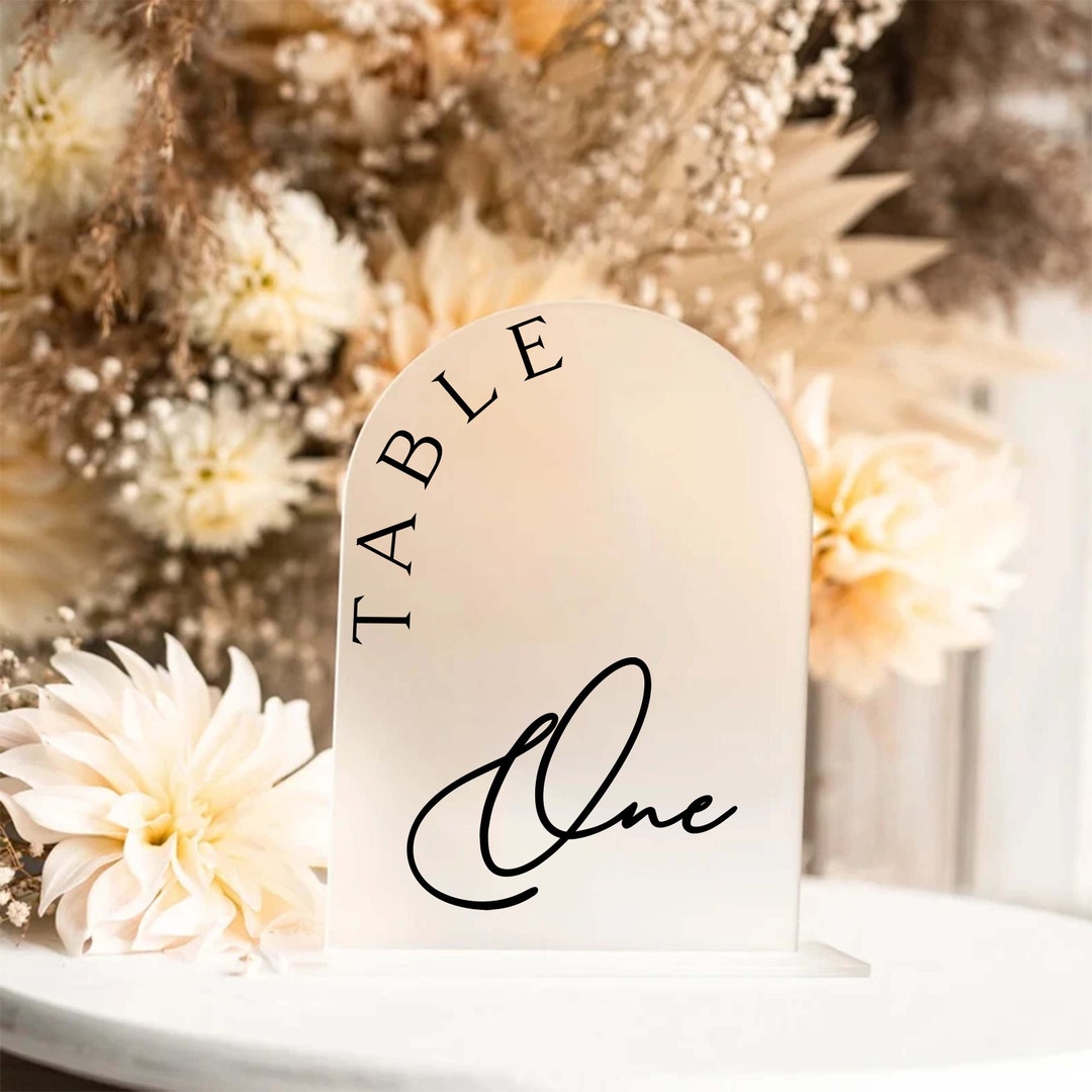 Personalized Frosted Table Number, Custom Reserved Table Sign ...