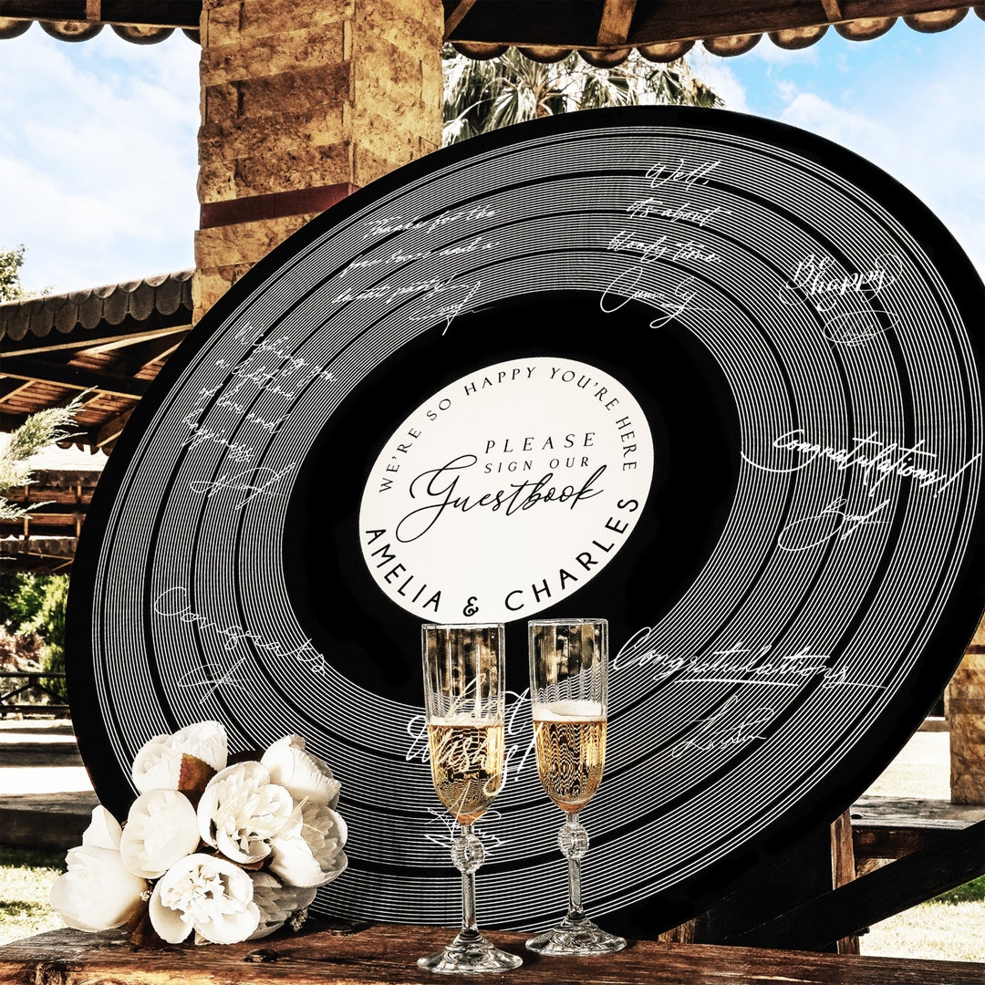 Wedding Vinyl Record Guestbook Alternative, Wedding Reception Guest ...