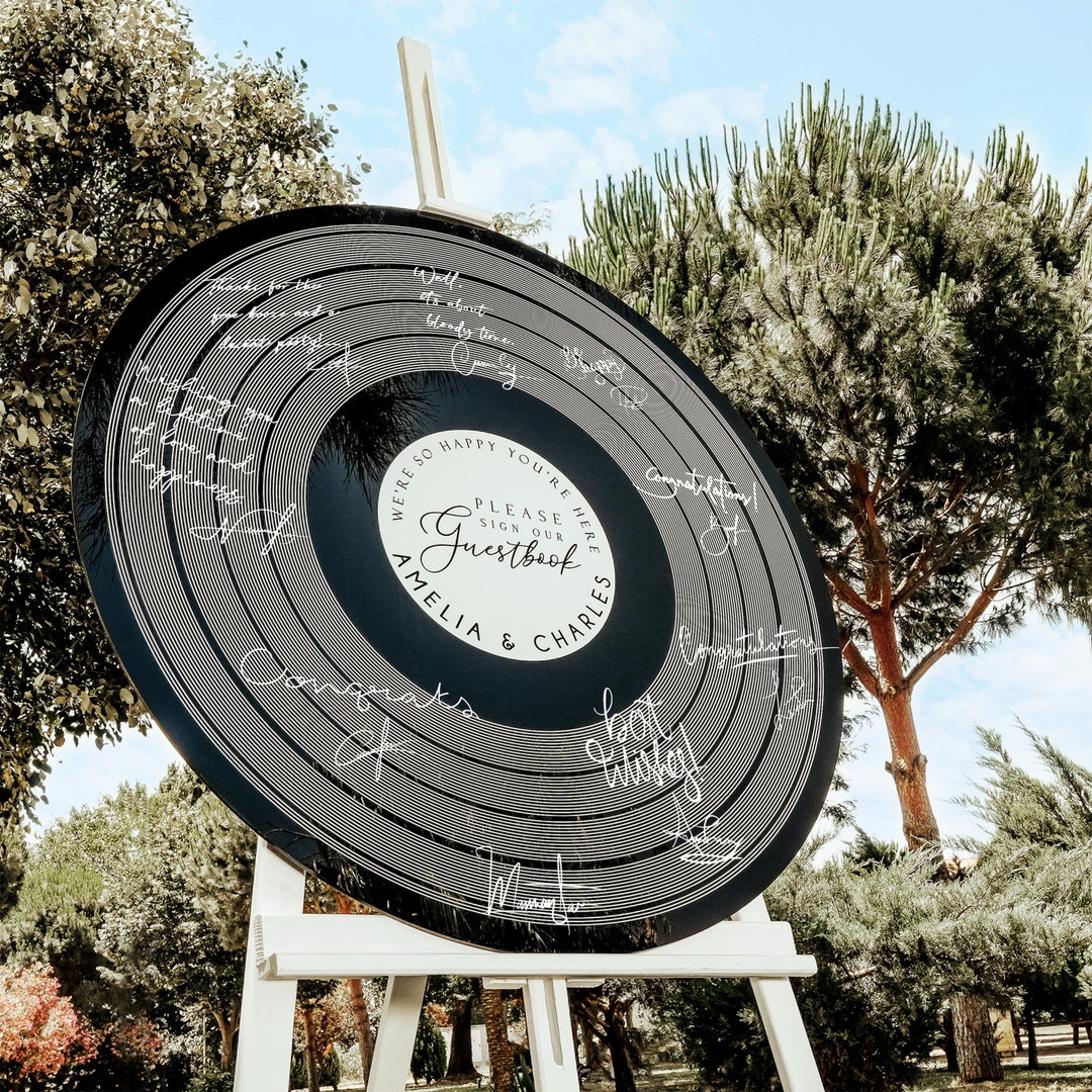 Wedding Guest Book Alternative Wedding Decor, Personalized Record Cover ...