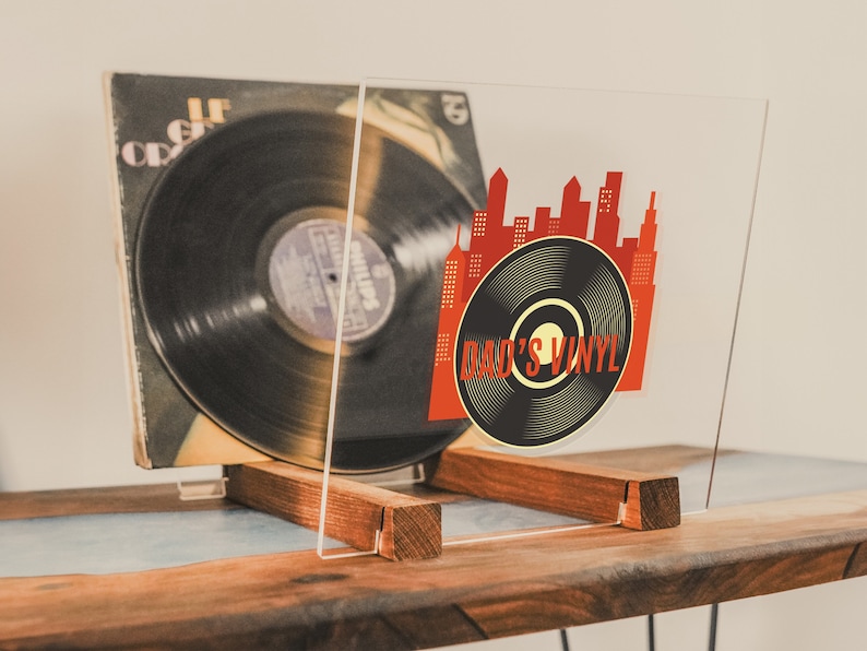 Personalized Vinyl Record Flip Rack Storage Display, Custom Walnut ...
