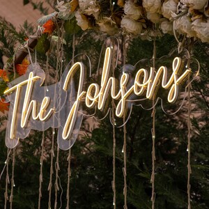 Custom Neon Sign Light, Wedding Sign, Wedding Tag Sign, Last Name Light ...
