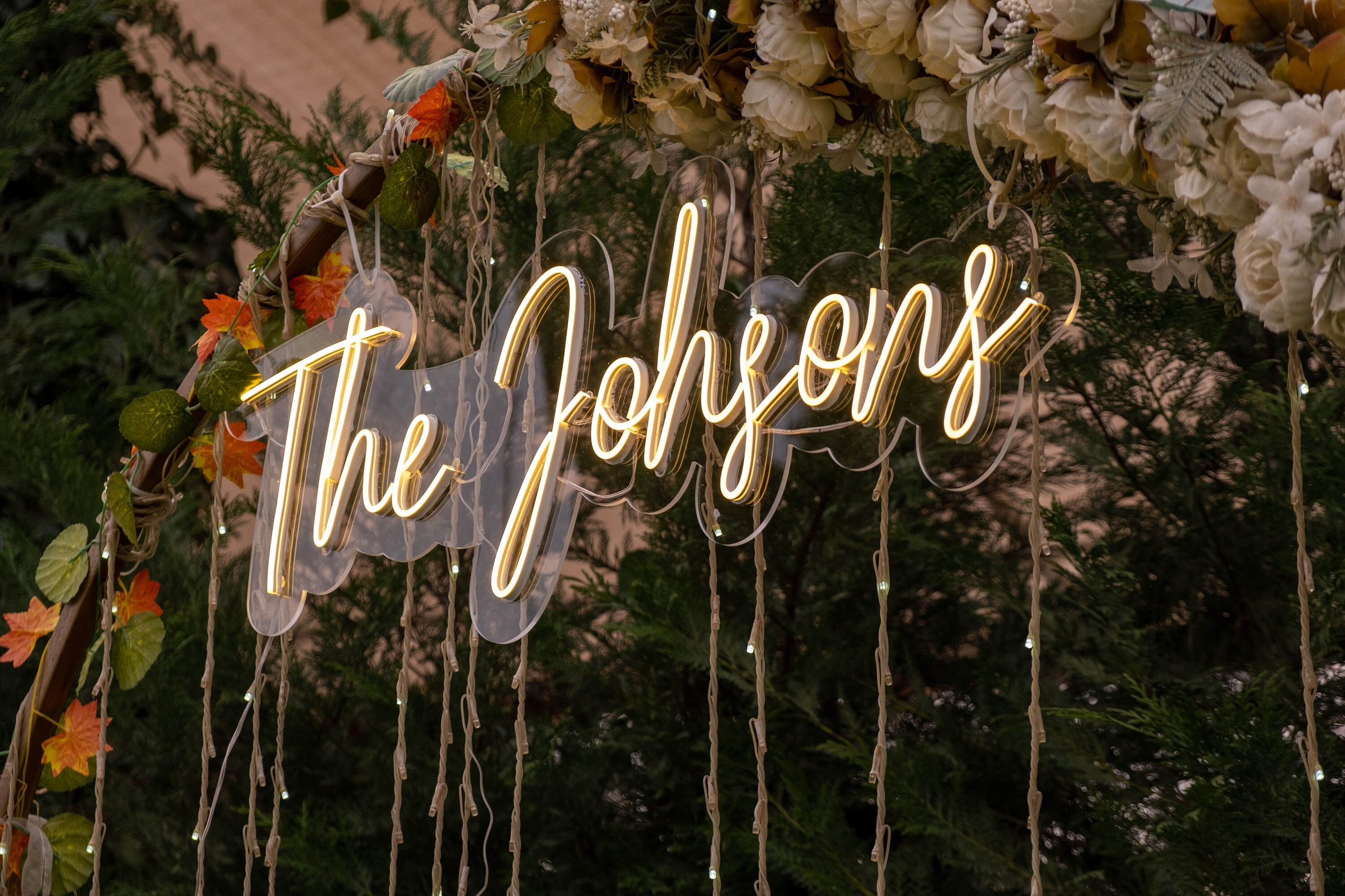 Custom Neon Sign Light, Wedding Sign, Wedding Tag Sign, Last Name Light ...
