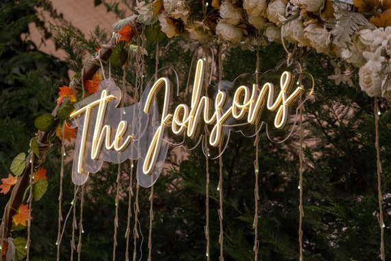 Custom Wedding Neon Sign Light Custom Name Neon Sign - Etsy