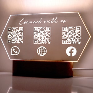 Instagram Facebook Zelle Venmo Cashapp QR Code Sign, Custom Business ...