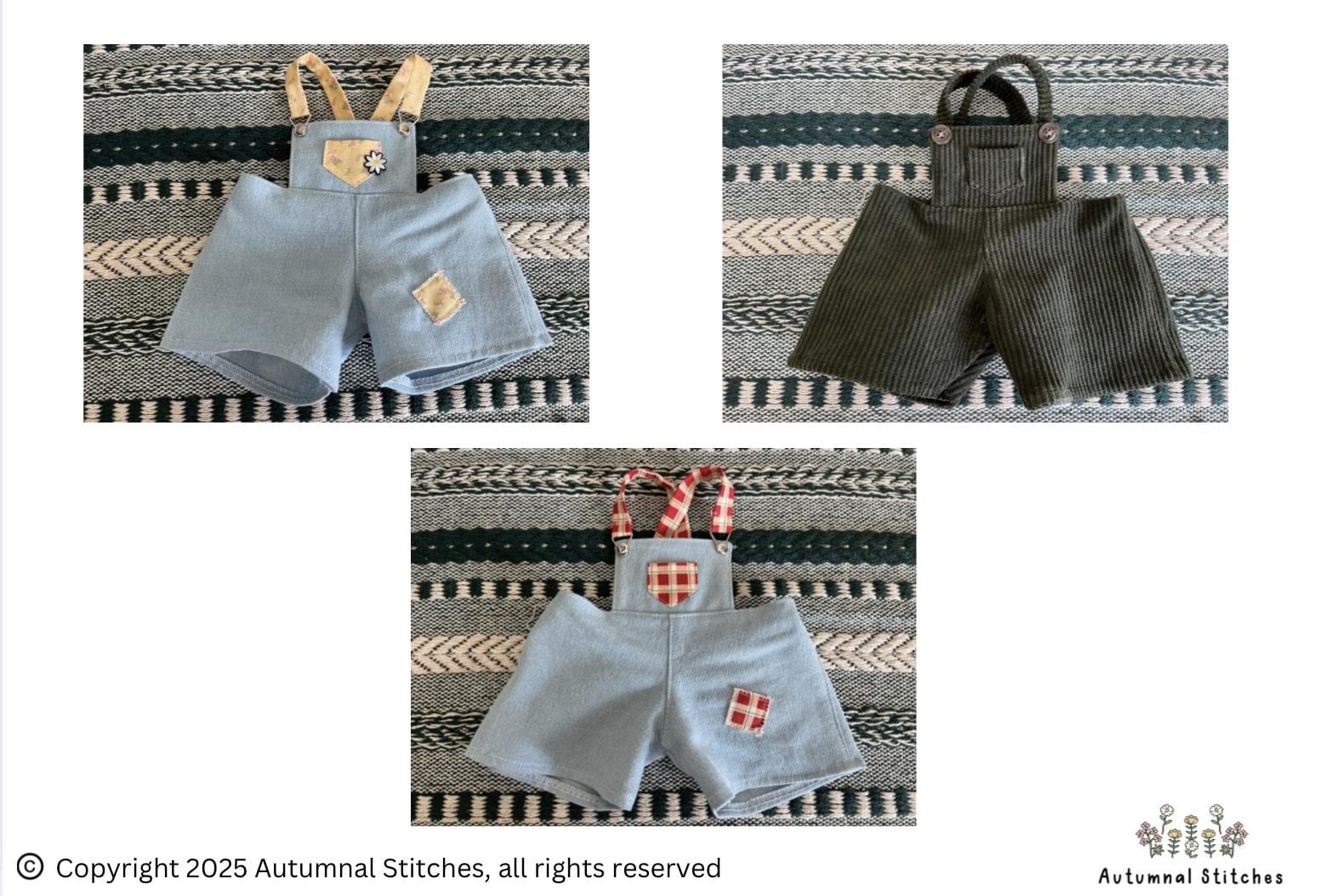 Bartholomew Overalls PDF Pattern for Jellycat Medium Sized Bartholomew ...