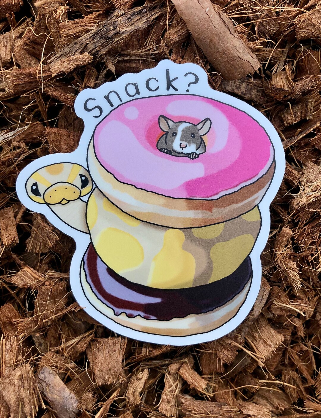 Ball Python Doughnut Sticker - Cute Snake Stickers - Etsy