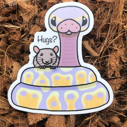 Ball Python Hugs Sticker Cute Snake Stickers - Etsy