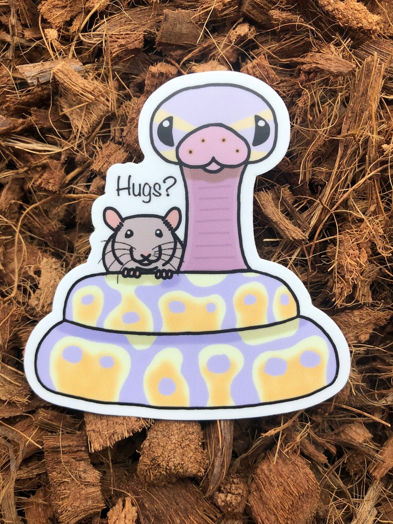 Ball Python Hugs Sticker - Cute Snake Stickers - Etsy