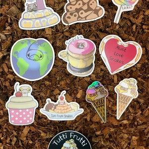 Ball Python Ice Cream Cone Snake Stickers Cute Snake - Etsy
