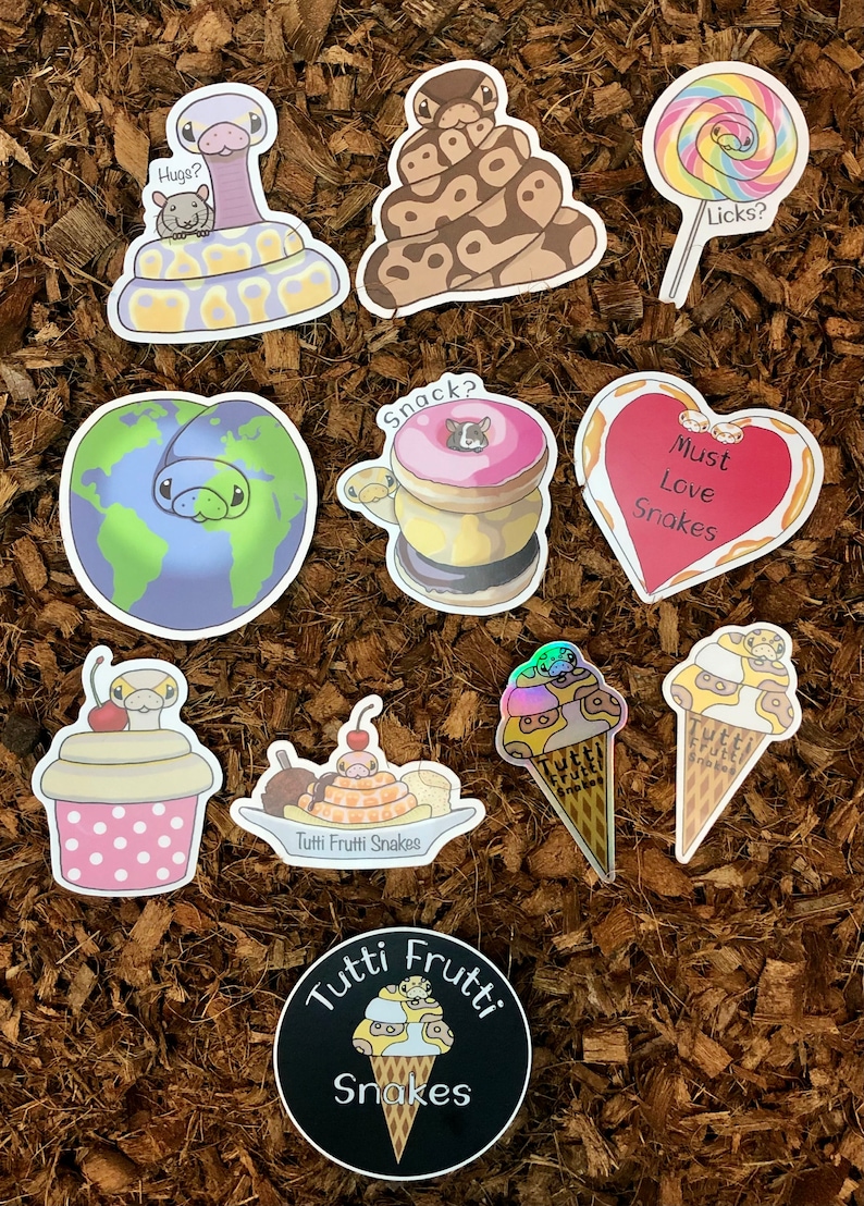 Ball Python Hugs Sticker Cute Snake Stickers - Etsy