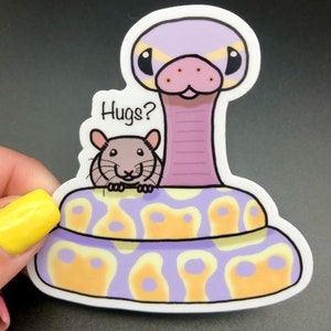 Ball Python Hugs Sticker - Cute Snake Stickers - Etsy