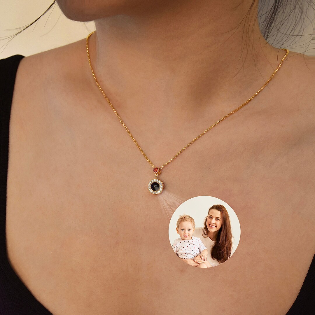 Photo Projection Necklace, Custom Picture Necklace, Personalized ...