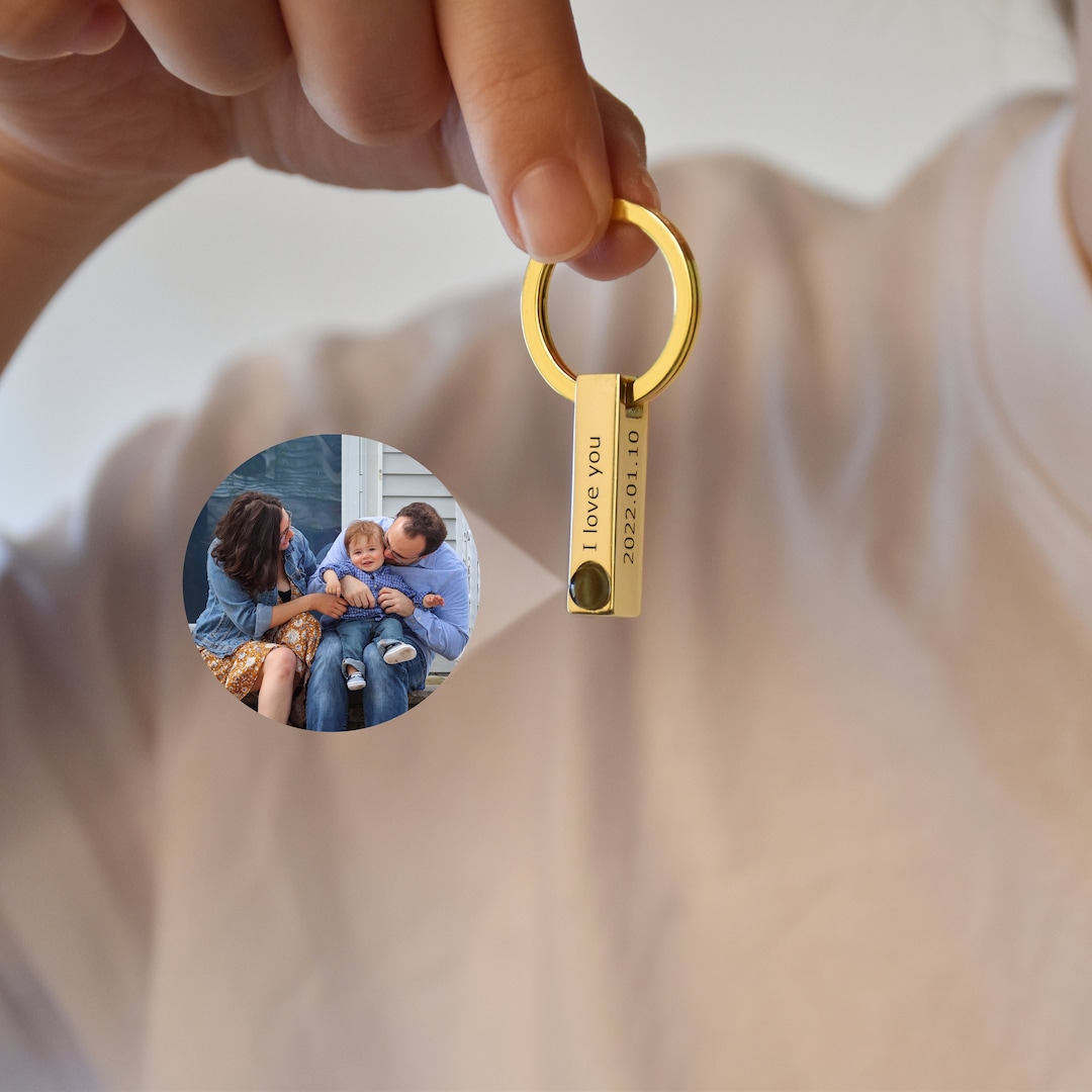 Projection Photo Keychain Personalised Photo Keychain Custom - Etsy UK