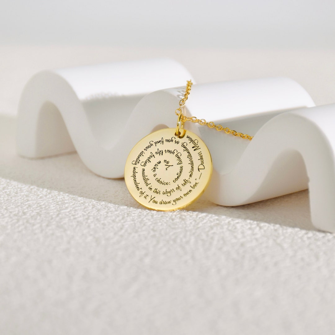 Custom Quote Necklace,spiral Quote Necklace,message Necklace ...