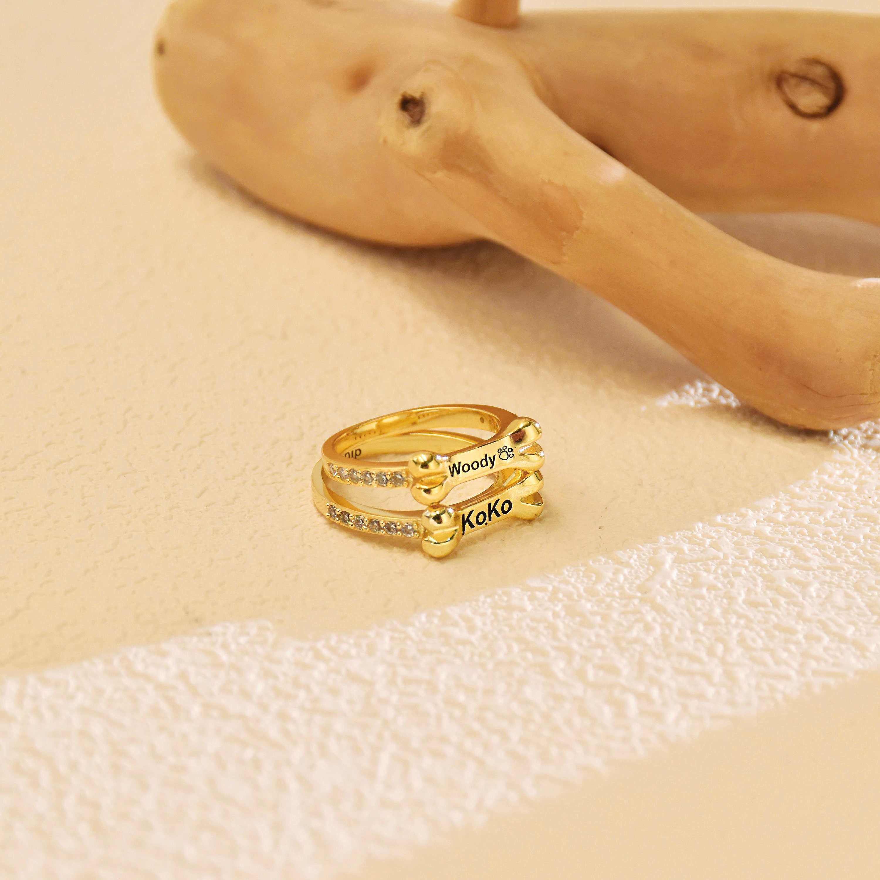 Personalized Dog Bone Ring, Customized Dog Name Ring, Engraved Pet Name ...