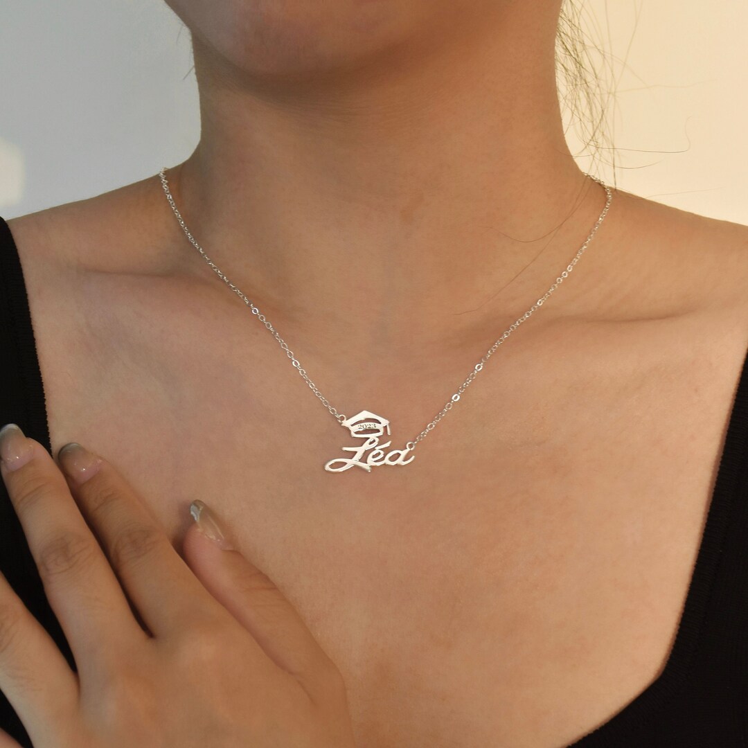 Custom Graduation Name Necklace,personalized Graduation Necklace,gold ...
