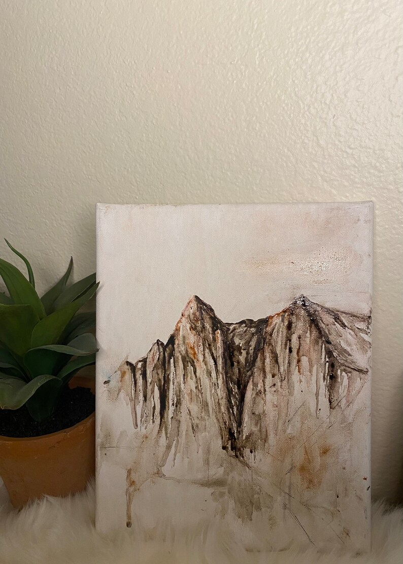 Organic Homemade Soil Based Watercolor of Lone Peak in Salt Lake City ...