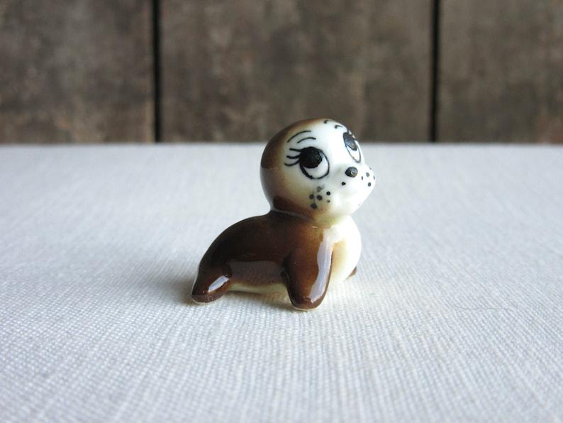 Miniature Vintage Big-eyed Baby Seal Figurine, Brown Baby Seal, Pup ...