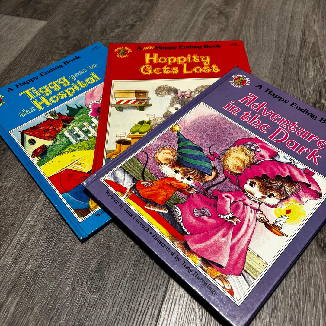 A Happy Ending Book Lot 1980s Books Tiggy Goes to the Hospital Hoppity ...