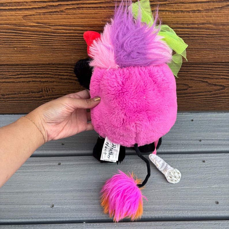 Vintage 1980s Popples Pink Plush Punkity Rockstar Popple With ...