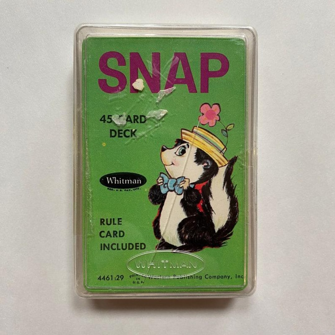 1970s Whitman SNAP Playing Cards Kids Game COMPLETE Paper Ephemera Cute ...