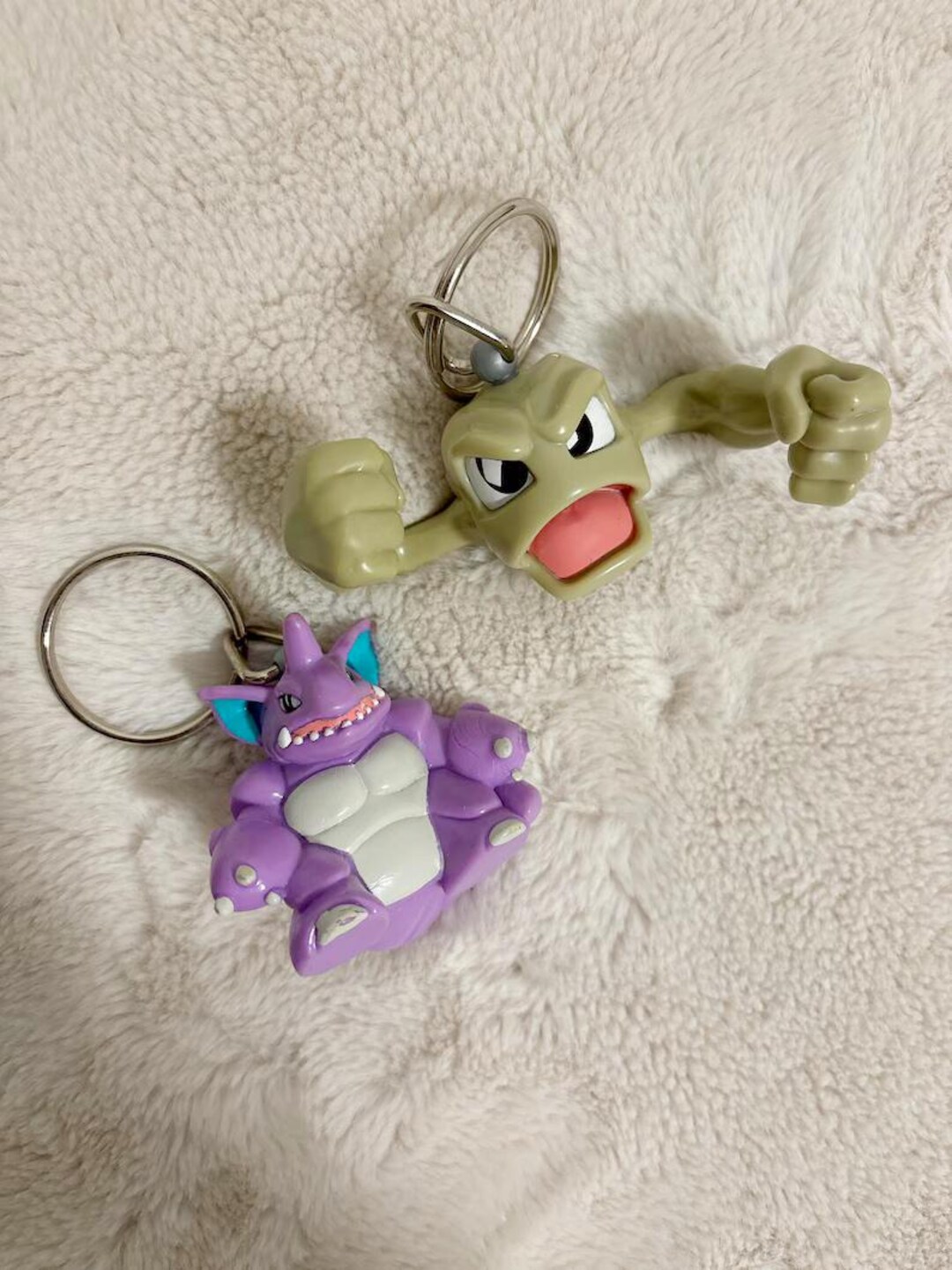 Vintage 90s Pokemon Keychains Geodude Nidoking Nintendo 1999 Key Chain ...