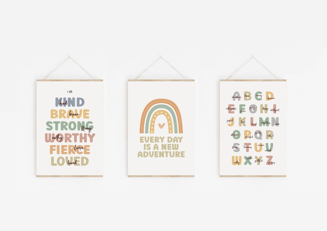 Set of 3 Affirmation Posters, Printable Kids Posters, Affirmation ...