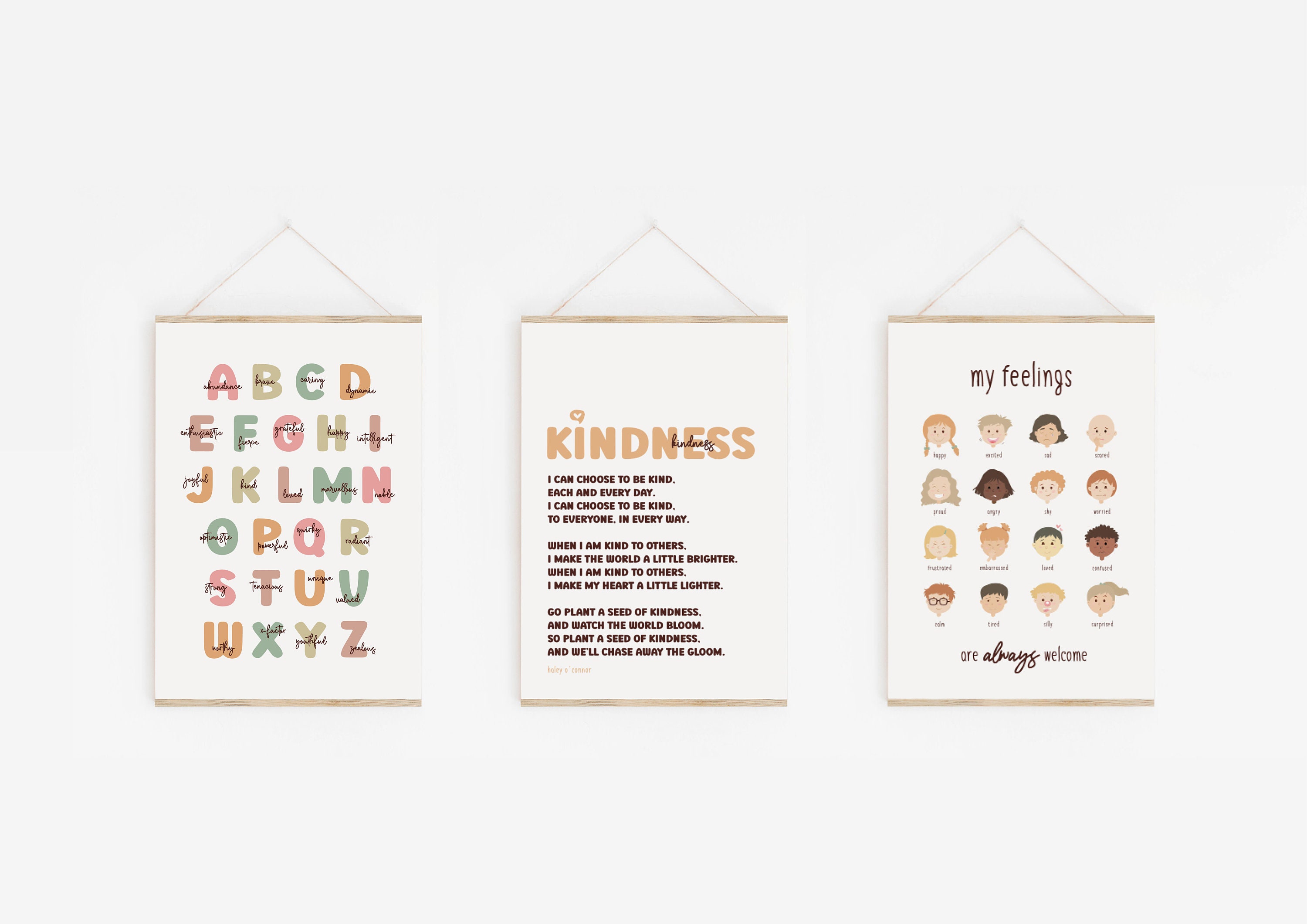 Set of 3 Educational Posters, Printable Kids Posters, Affirmation ...
