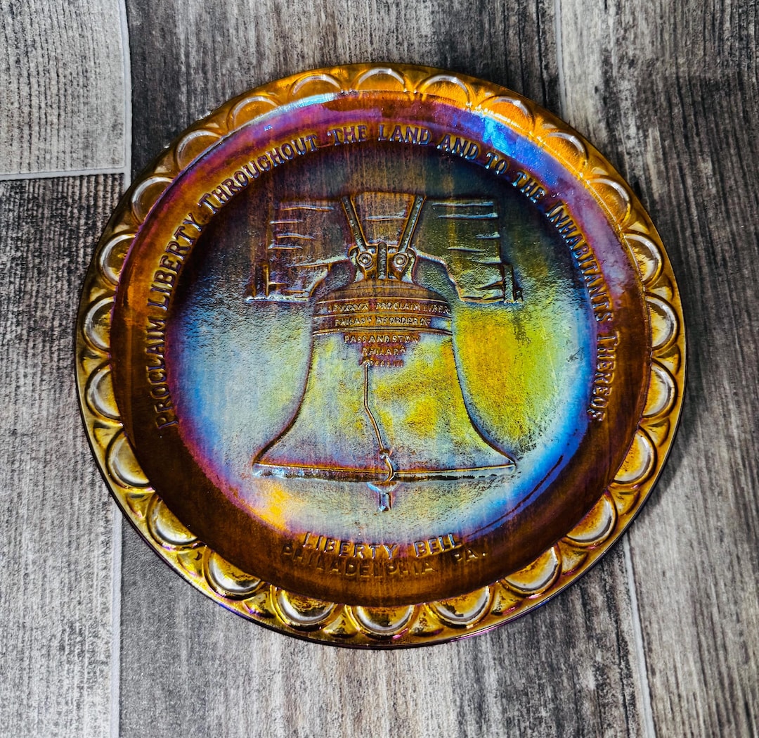 Vtg Indiana Glass Plate Bicentennial 1776-1976 Liberty Bell ...