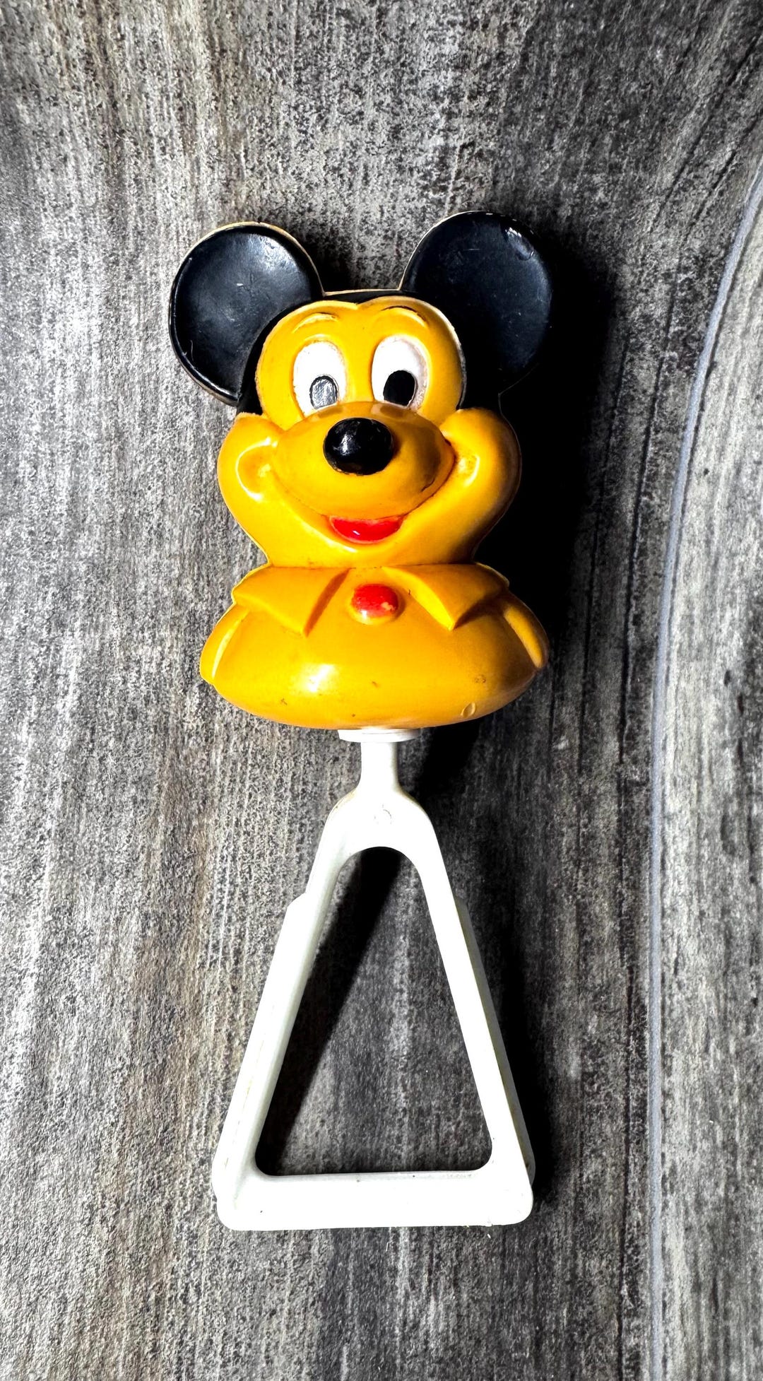 VINTAGE WALT DISNEY Mickey Mouse Baby Rattle Triangle Handle Toy - Etsy