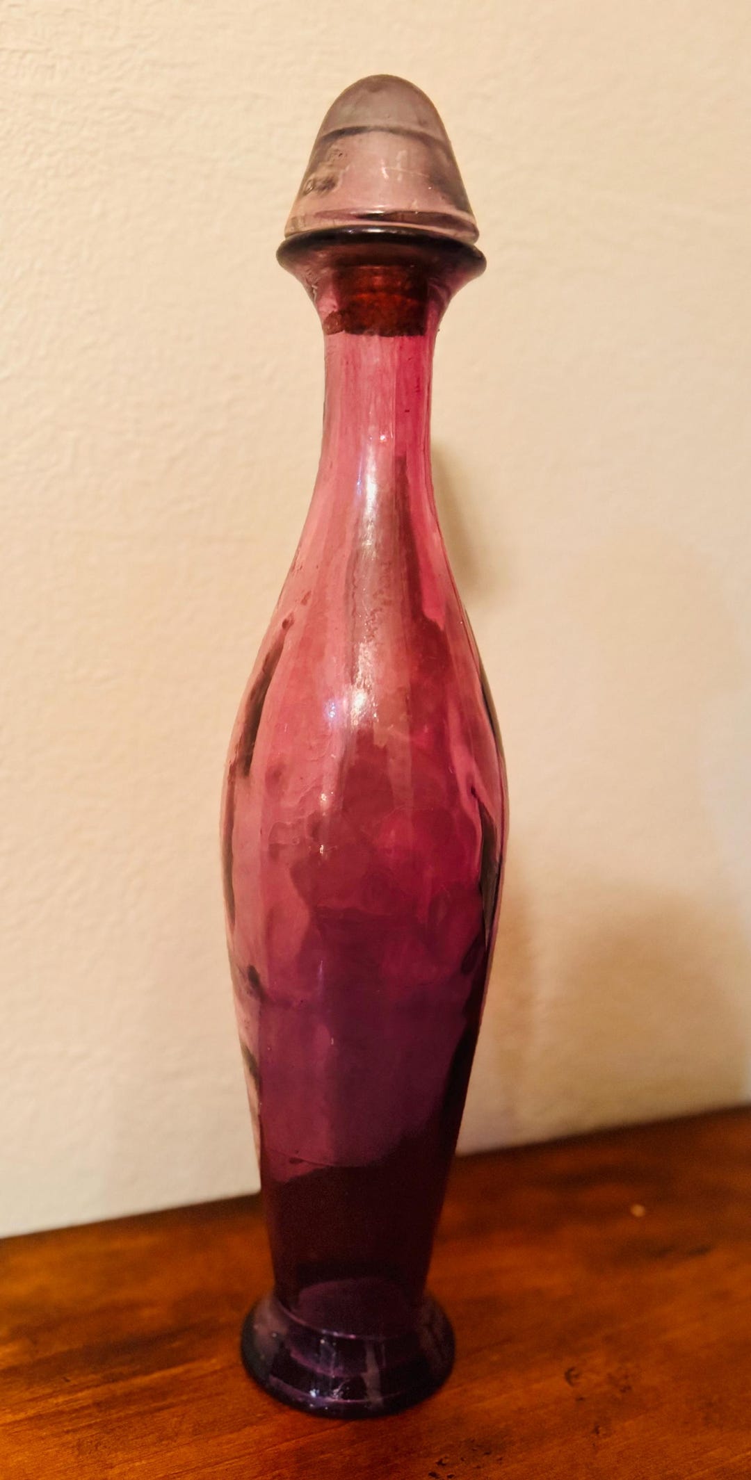 Vintage AMETHYST PURPLE DECANTER Genie Bottle 19” Spain, Sticker - Etsy