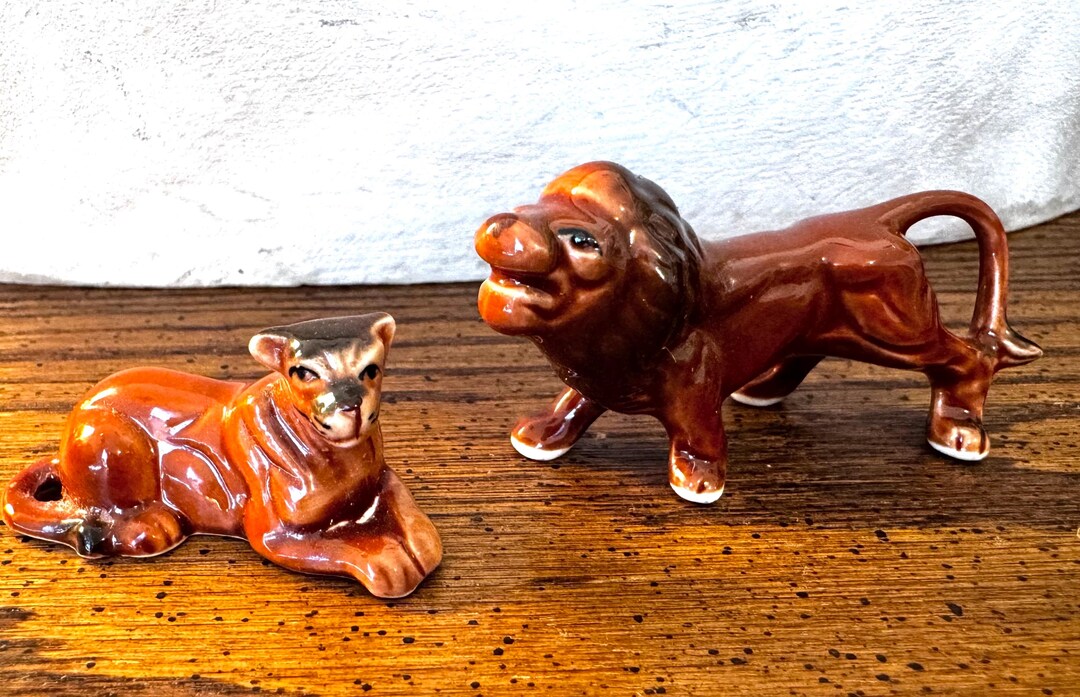 Vintage MINIATURE Set LIONS , Set of Two/porcelain/beautiful - Etsy