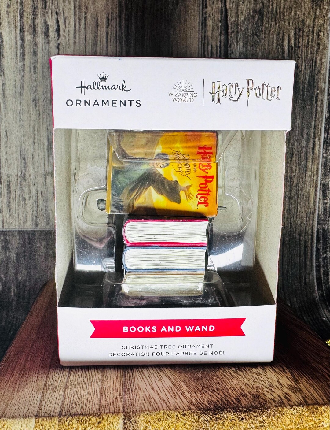Hallmark Harry Potter Deathly Hallows Stack of Books & Wand Ornament ...