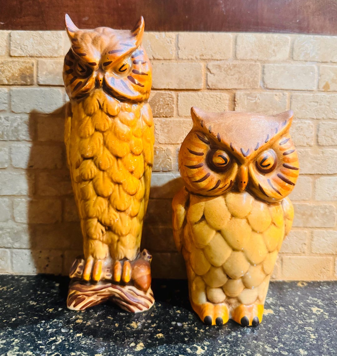 VINTAGE MCM OWLS Set of Two - Etsy