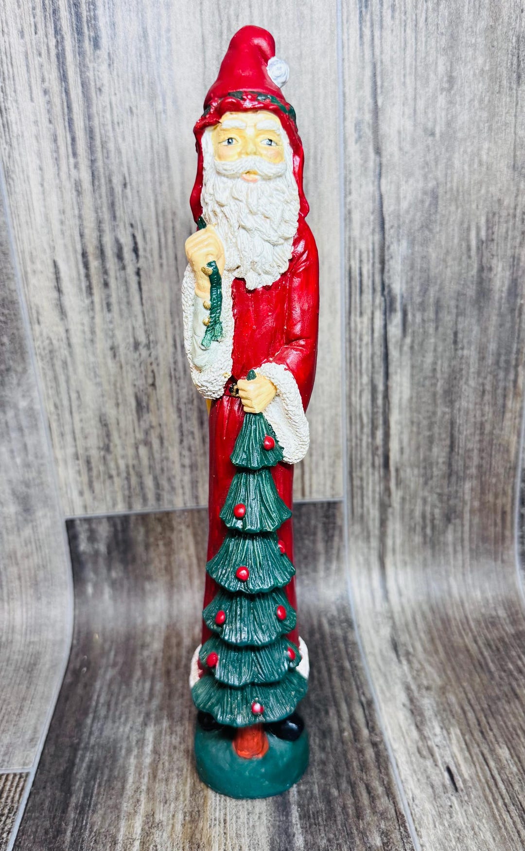 Skinny Santa Claus Candlestick Figurine Old World Style Christmas Tree ...
