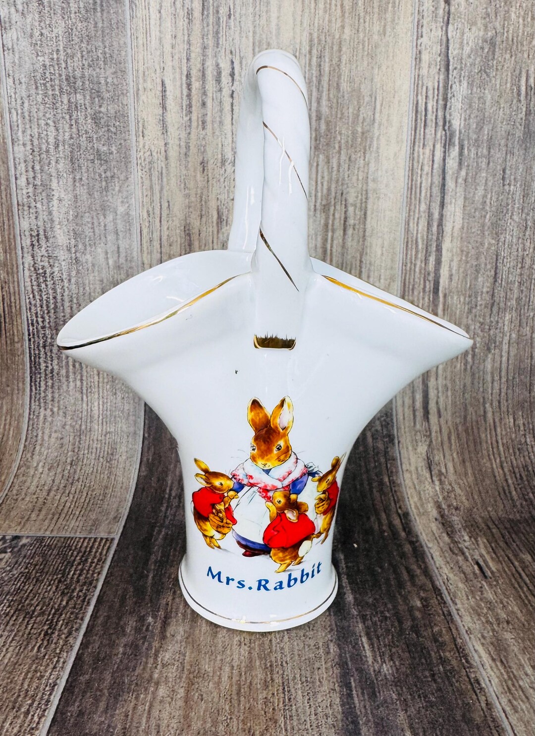 Peter Rabbit Flower Trellis Vase Beswick Beatrix Potter Warne Basket ...