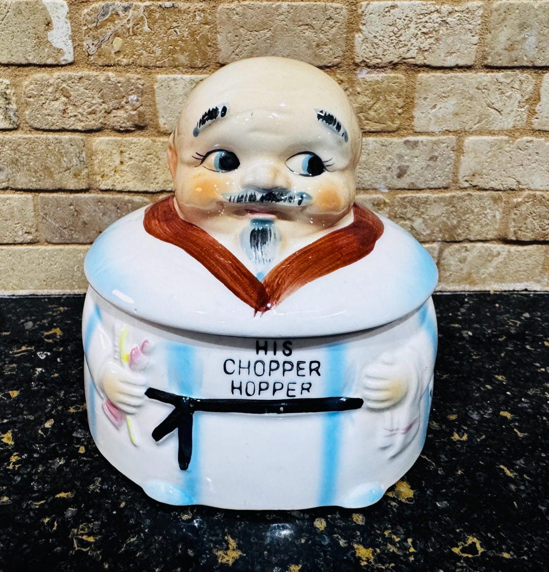 Vintage His Chopper Hopper Old Man False Teeth Denture Holder Trinket ...