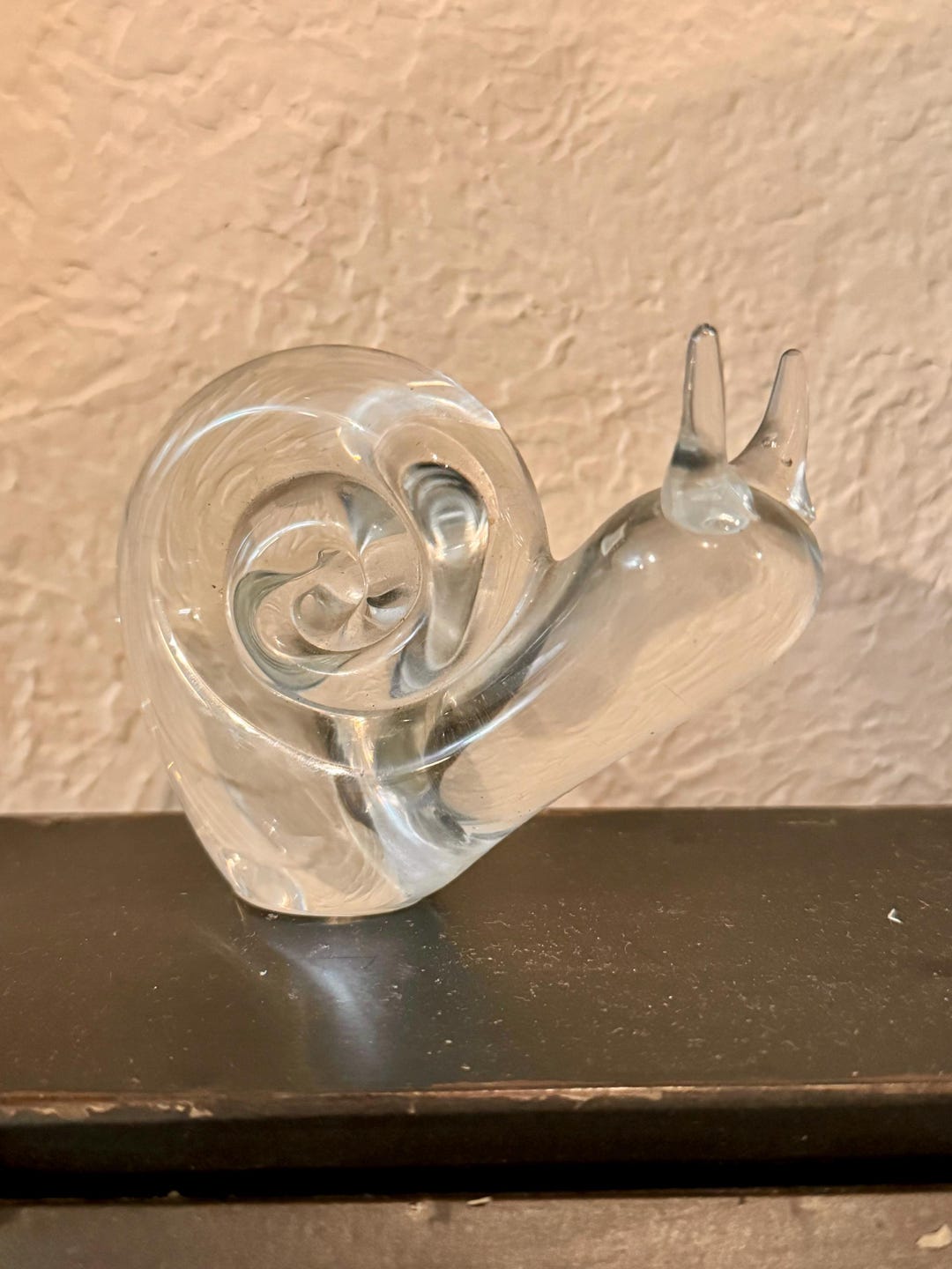 Vintage Clear Glass Snail - Etsy