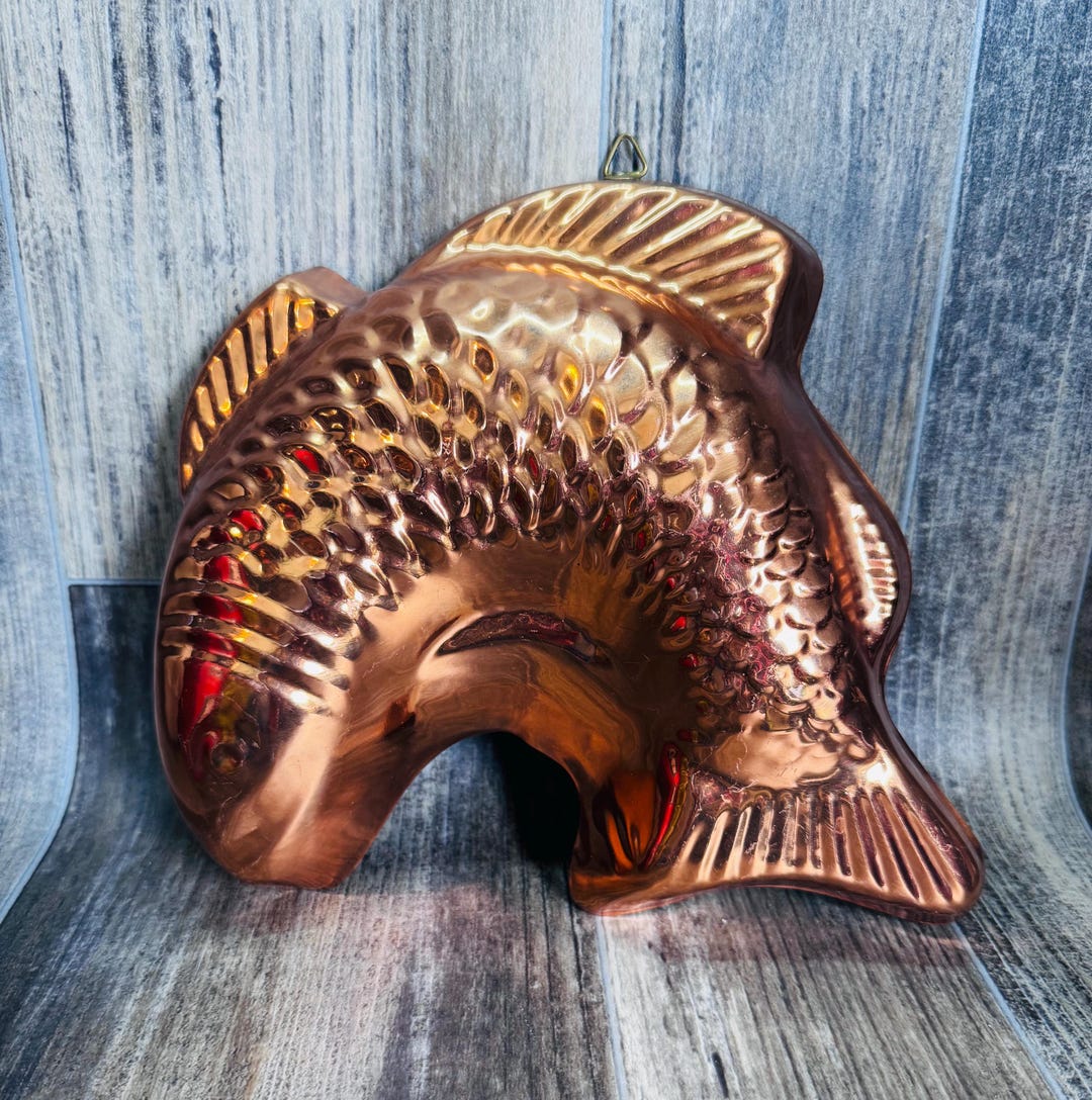 Vintage Copper Fish Mold Wall Decor Mold With Hanging Loop - Etsy