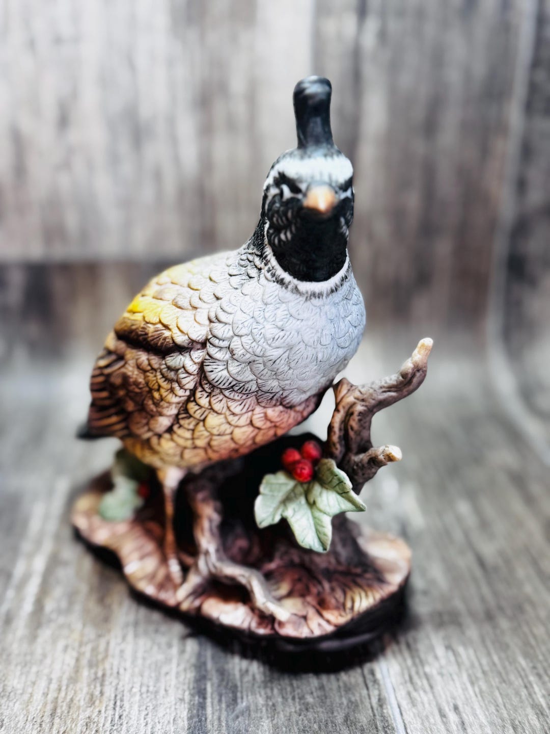Bird Figurine Homco Masterpiece Porcelain Quail 1981 7" H Beautifully ...