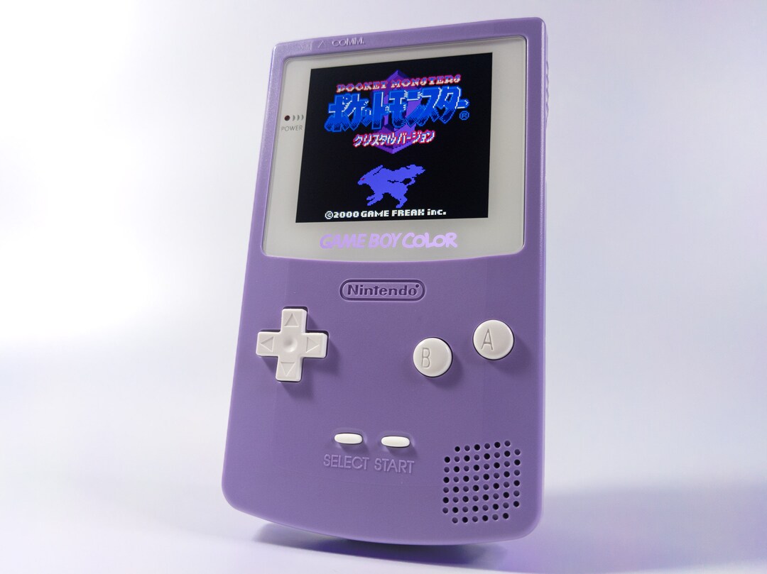Purple on White Custom Modded Gameboy Color - Backlit Screen ...