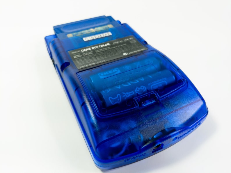Clear Blue Gameboy Color Custom Modded - Backlit Screen, Brightness ...