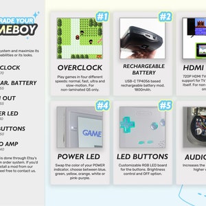 Gameboy Color Custom Modded - White on White - Backlit IPS, Brightness ...