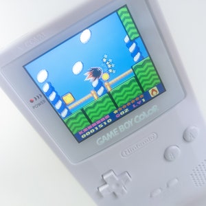 Gameboy Color Custom Modded - White on White - Backlit IPS, Brightness ...