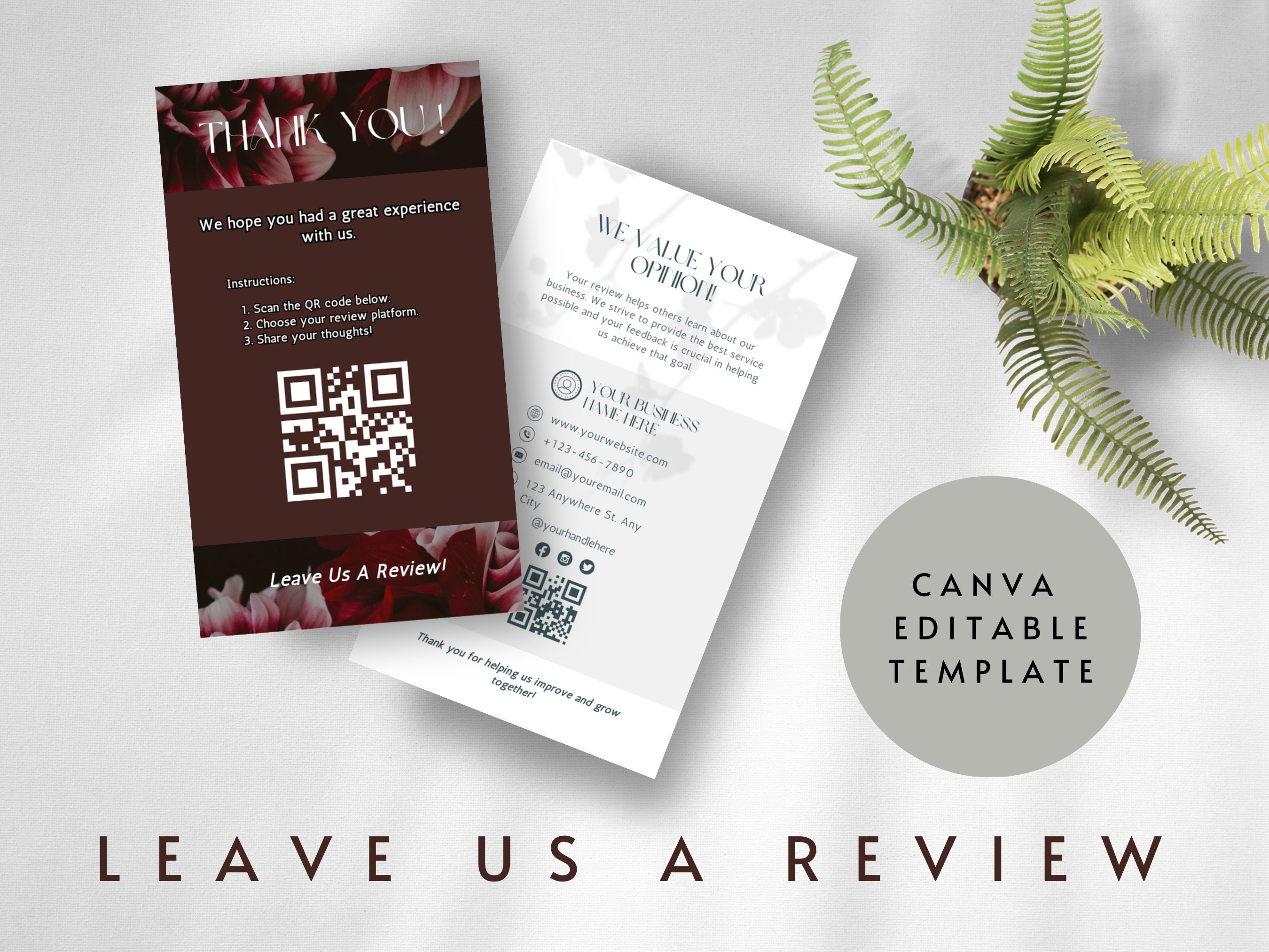 Leave Us A Review Template, QR Code Sign, Google Review Instant ...